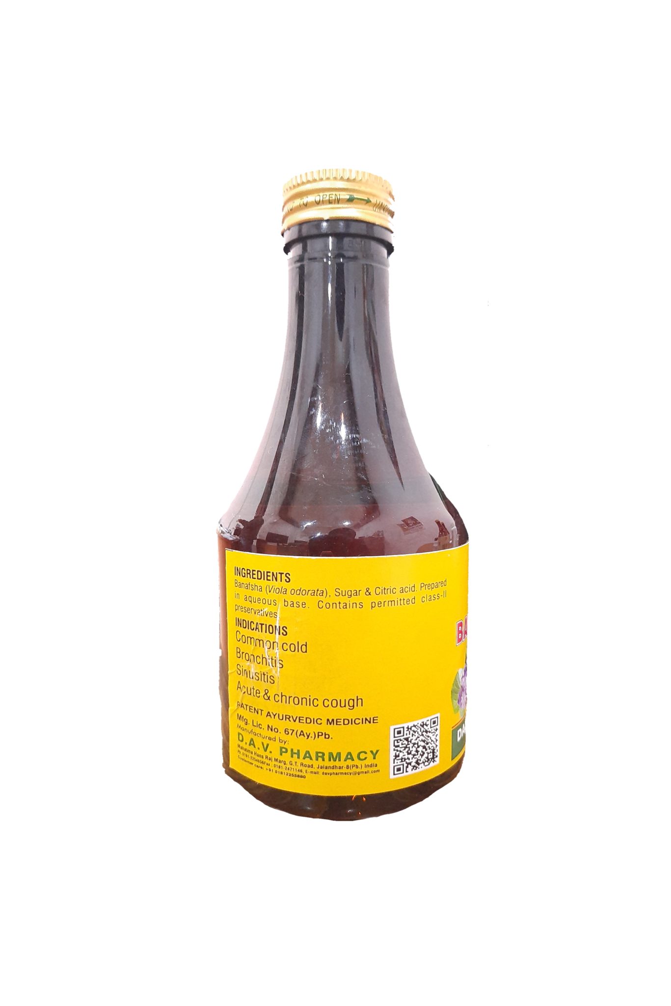 Banafsha Syrup - DAV Pharmacy
